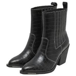 Stiefel Buffalo "Buffalo WEST CHELSEA LO - VEGAN NAPPA", Damen, Gr. 38, schwarz croco, Kunstfaser, unifarben, Schuhe Stiefel