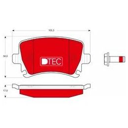 TRW Bremsbelagsatz, Scheibenbremse GDB1622DTE links rechts mit Zubeh&ouml;r f&uuml;r SKODA VW (SVW) SEAT AUDI 8E0698451J 8E0698451M 1K0698451D