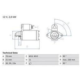 Bosch Starter 0 986 022 880 12V f&uuml;r BMW 12417788682 12412344232 12412155827