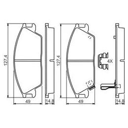Bosch Bremsbelagsatz, Scheibenbremse 0 986 494 620 vorne rechts links f&uuml;r HYUNDAI ALFA ROMEO KIA FIAT LANCIA SUBARU DAIHATSU HONDA 581011CA10 7251930