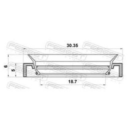 FEBEST Wellendichtring, Lenkgetriebe 95GAY-20300506X f&uuml;r SUZUKI LAND ROVER TOYOTA IVECO MERCEDES-BENZ JAGUAR PORSCHE VOLVO BMW LADA CITRO&Euml;N/PEUGEOT G
