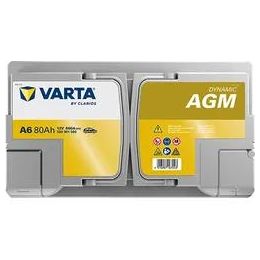 Varta Starterbatterie DYNAMIC AGM 12 V, 80 Ah, 800 A 580901080K262 12V 80Ah 800A f&uuml;r VW JEEP LAND ROVER AUDI MERCEDES-BENZ JAGUAR PORSCHE VOLVO BMW OP