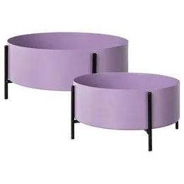 Dekoschale CREATIV HOME "Schale mit Gestell", lavendel, H:10,5cm &Oslash;:25cm, Metall, Dekoschalen, mit Hingucker-Farbe