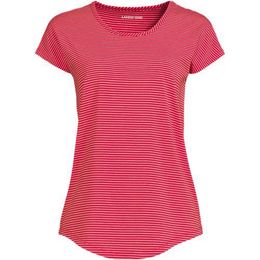 LANDS' END Shirt aus Baumwolle/Modal-Mix mit Ballett-Ausschnitt, Damen,  Rot, Baumwolle Modal, by Lands' End