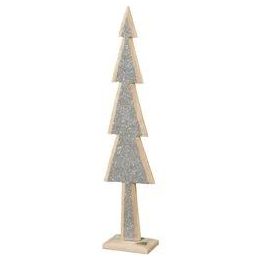 Dekobaum CREATIV HOME "Tannenbaum", silber, B:14,5cm H:69cm T:7cm, Dekofiguren, mit Glitter