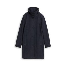 Tom Tailor Damen Wollmantel mit Stehkragen, braun, Fischgr&auml;t, Gr. M