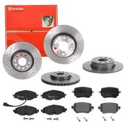 Brembo Bremsensatz-Vorn und hinten SG00000E9D Bremsensatz, Scheibenbremse vorne rechts links Gelocht 312mm f&uuml;r SKODA VW (SVW) SEAT (FAW) JETTA AUDI JZ
