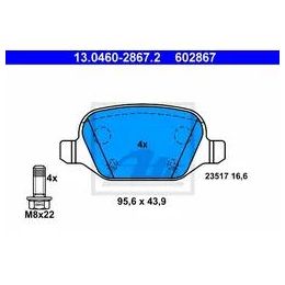 ATE Bremsensatz-Vorn und hinten SG00000E11 Bremsensatz, Scheibenbremse vorne rechts links bel&uuml;ftet 284mm f&uuml;r FIAT VAUXHALL OPEL 77364839 77362675 9948