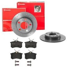 Brembo Bremsensatz-Hinterachse XTRA LINE / STANDARD SK8K0F8QX5 Bremsensatz, Scheibenbremse hinten rechts links Gelocht 245mm f&uuml;r SKODA RENAULT VW ROEW