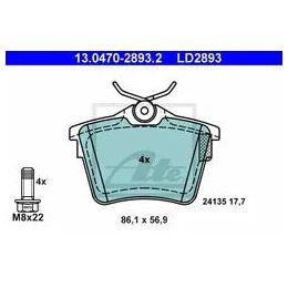 ATE Bremsensatz-Hinterachse Standard Disc / Ceramic IJZJSGLTU1 Bremsensatz, Scheibenbremse hinten rechts links voll 290mm f&uuml;r PEUGEOT CITRO&Euml;N 425326 4