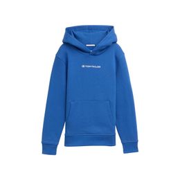 Tom Tailor Jungen Hoodie Sweatshirt mit Logo-Print, blau, Uni, Gr. 164