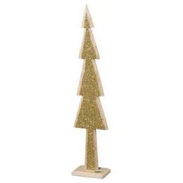 Dekobaum CREATIV HOME "Tannenbaum", gold, B:14,5cm H:69cm T:7cm, Dekofiguren, mit Glitter