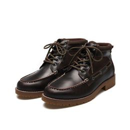 LANDS' END Leder-Schn&uuml;rstiefel, Herren,  Braun, Leder, by Lands' End