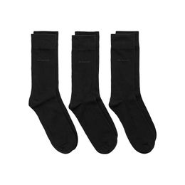 Basicsocken Gant "SOFT COTTON SOCKS 3-PACK", Herren, Gr. 40-42, schwarz, Baumwollmischung, unifarben, elastisch, Socken Basicsocken, mit Logodruck am Kn&ouml;chel