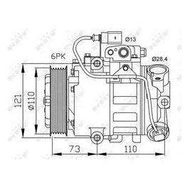 NRF Kompressor, Klimaanlage EASY FIT 32225 12V f&uuml;r SKODA VW SEAT AUDI 6Q0820803D 6R0820803F 6R0820803D