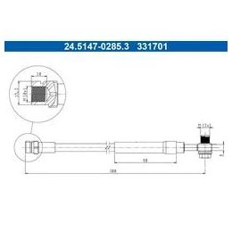 ATE Bremsschlauch 24.5147-0285.3 hinten rechts links f&uuml;r SKODA SEAT VAG 5Q0611775P 5Q0611775F