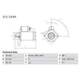 Bosch Starter 0 986 021 230 12V f&uuml;r STEYR BMW 12417796892 7794952 12417794952
