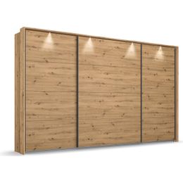 Schwebet&uuml;renschrank Rauch "Kleiderschrank Schrank Garderobe OTELI inkl. 3 Innenschubladen", braun (eiche artisan), B:323cm H:233cm T:68cm, Holzwerkstoff, Schr&auml;nke, Schwebet&uuml;renschrank, inkl. Passepartout optional mit Beleuchtung MADE IN GERMANY