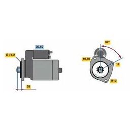 Bosch Starter 0 986 024 050 12V f&uuml;r VW AUDI PORSCHE 059911023S 059911024HX 056911024J