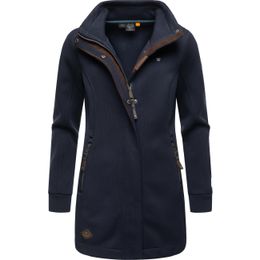 Kurzjacke Ragwear "Sweatjacke Letrice Bonded", Damen, Gr. L, blau (navy), Obermaterial: 100% Polyester PES. Futter: 100% Polyester PES., Jacken Kurzjacke