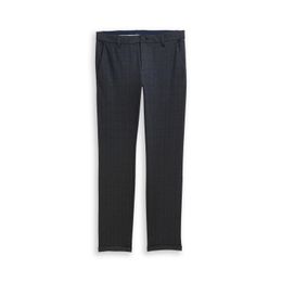 Tom Tailor Herren TTTRAVIS SLIM Chino Hose aus Piqu&eacute; Jersey, blau, Kariert, Gr. 32/32