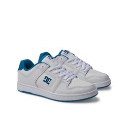 Sneaker DC Shoes "Manteca 4", Damen, Gr. 6,5(37,5), wei&szlig; (wei&szlig;, blau), Obermaterial:53.02% Leder, 46.98% Synthetikmaterial;, Schuhe Sneaker