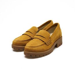 LANDS' END Leder-Pennyloafer mit Chunky Sohle, Damen,  Braun, Leder, by Lands' End