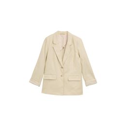 Tom Tailor Damen Regular Fit Blazer aus Twill, beige, Uni, Gr. 46