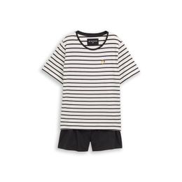 Tom Tailor Damen Pyjama-Set mit Streifenmuster, wei&szlig;, Gestreift, Gr. 42