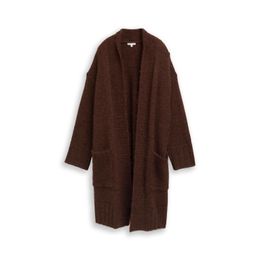 Tom Tailor Damen Plus Size - Oversize Cardigan mit Wollanteil, braun, Meliert, Gr. 50