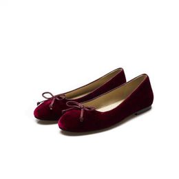 LANDS' END Ballerinas mit Schleife, Damen,  Rot, Leder, by Lands' End