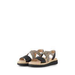 Tom Tailor Damen Sandalen mit Flecht-Detail, schwarz, Uni, Gr. 42
