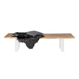 Sitzbank ANNI / naturfarben / 220 cm / U-Gestell Wei&szlig;