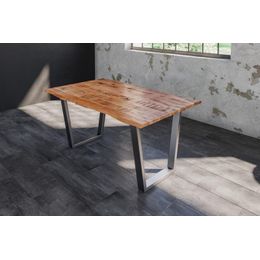 Baumkantentisch DORA / 160x85 / V-Gestell Silber