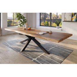 Esstisch Titan XL / naturfarben / 320x120 / Spider-Gestell Schwarz