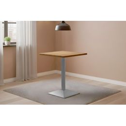 Bistrotisch EMILE / 60x60 / S&auml;ulen-Gestell eckig Silber