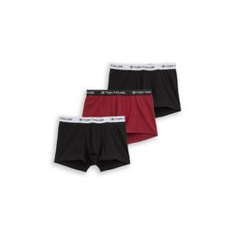 Tom Tailor Herren Boxershorts im 3er-Pack, rot, Uni, Gr. M