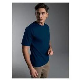 T-Shirt TRIGEMA "TRIGEMA T-Shirt aus 100% Baumwolle", Herren, Gr. XXL, blau (night, blau), Single Jersey, 100% Baumwolle, Basic, lang, Rundhals, Shirts T-Shirt