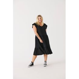 Only sheego Gro&szlig;e Gr&ouml;&szlig;en Jerseykleid, black, Gr&ouml;&szlig;e S (42/44) - Damen
