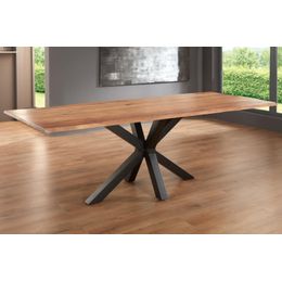 Baumkantentisch SPYRO 280 / naturfarben / 280x100 / Spider-Gestell Schwarz