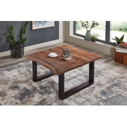 Couchtisch BILLY / nussbaumfarben / 90x90 / U-Gestell Schwarz