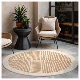 Teppich Ted Baker "Bounds, Wendeteppich", jute wei&szlig;, H:8mm &Oslash;:160cm, Polypropylen, Teppiche, Teppich, Designteppich, Wetterfest, Pflegeleicht, Modern, Wohnzimmer, Terrasse