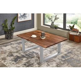 Couchtisch BILLY / nussbaumfarben / 100x70 / U-Gestell Silber