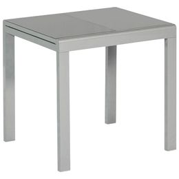 Gartentisch Merxx, silber (silberfarben), B:80cm H:75,5cm T:120cm, Tische, Gartentisch, 80x120 cm