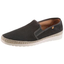 Slipper VERBENAS "Boris Hole Gallery", Herren, Gr. 46, anthrazit, Textil, Veloursleder, unifarben, Schuhe Slipper, Espadrilles, Sommerschuh, Freizeitschuh mit luftiger Perforierung