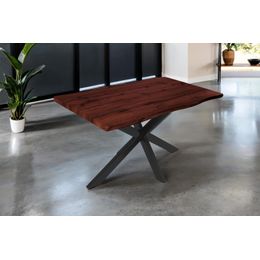 Esstisch JOSY / nussbaumfarben / 120x80 / Spider-Gestell Schwarz