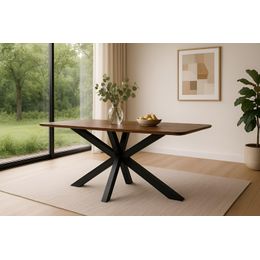 Esstisch Roberto / 140x80 / Spider-Gestell Schwarz