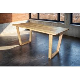 Baumkantentisch GIRONA / naturfarben / 160x85 / V-Holzgestell Holzgestell