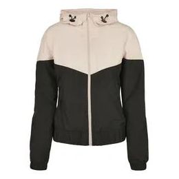 Anorak Urban Classics "Urban Classics Damen Ladies Arrow Windbreaker", Herren, Gr. XXL, lightpink, schwarz, 100% Polyester, mehrfarbig, normal, ohne Ausschnitt, Jacken