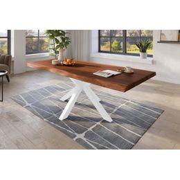 Esstisch Titan 240 / nussbaumfarben / 240x110 / Spider-Gestell Wei&szlig;